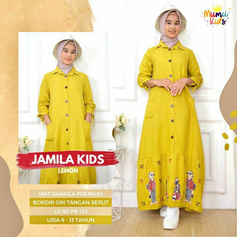 Jual TKG - JAMILA MAXY KIDS Gamis Shakila Anak Perempuan Motif Bordir Ori by Mumu Kids Fashion ...