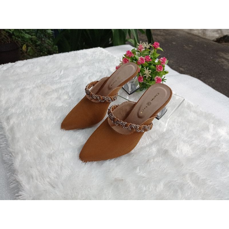 Jual sepatu sendal hak kaca 5 cm | Shopee Indonesia