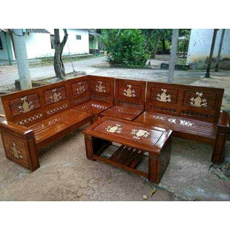 Jual KURSI SUDUT TUMPUK KAYU JATI | Shopee Indonesia