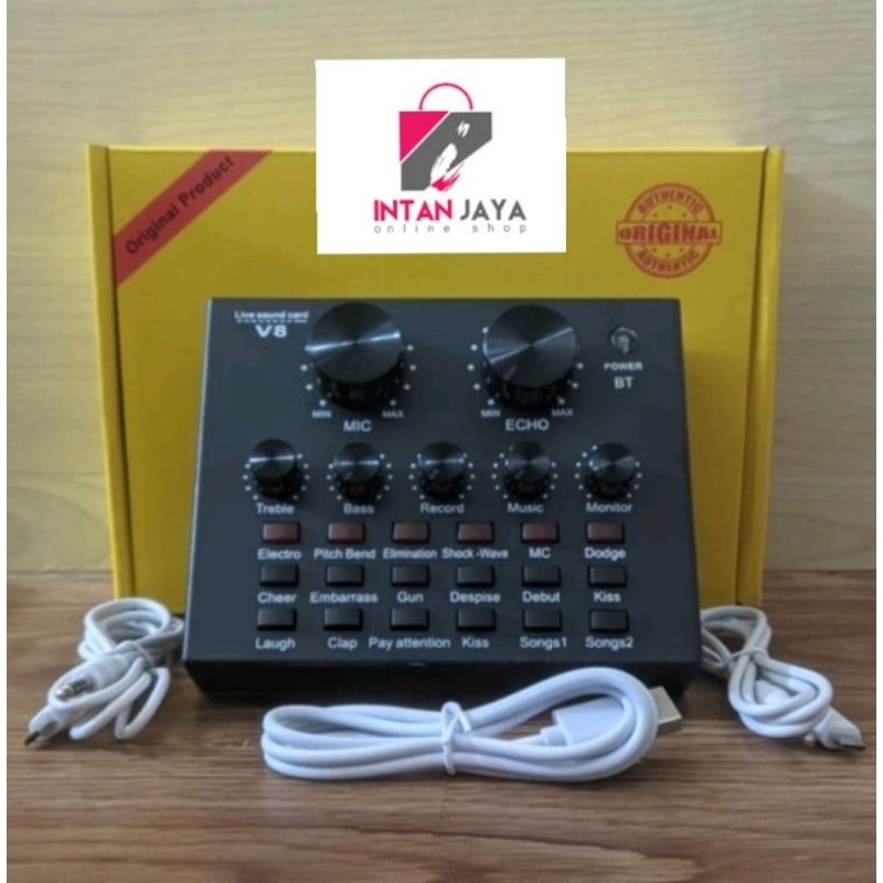 Jual sound card V8 bluetooth efek mixing suara lebih jernih dan bersih ...