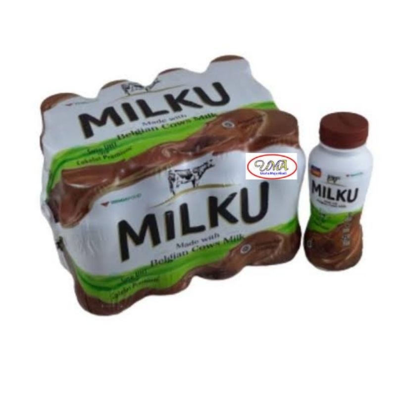 Jual Milku Susu UHT rasa cokelat 200 ML 1 krat (12 botol) | Shopee ...