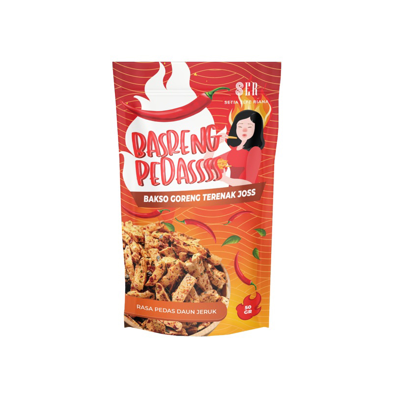 Jual BASRENG PEDAS DAUN JERUK 50G KEMASAN STANDING POUCH | Shopee Indonesia