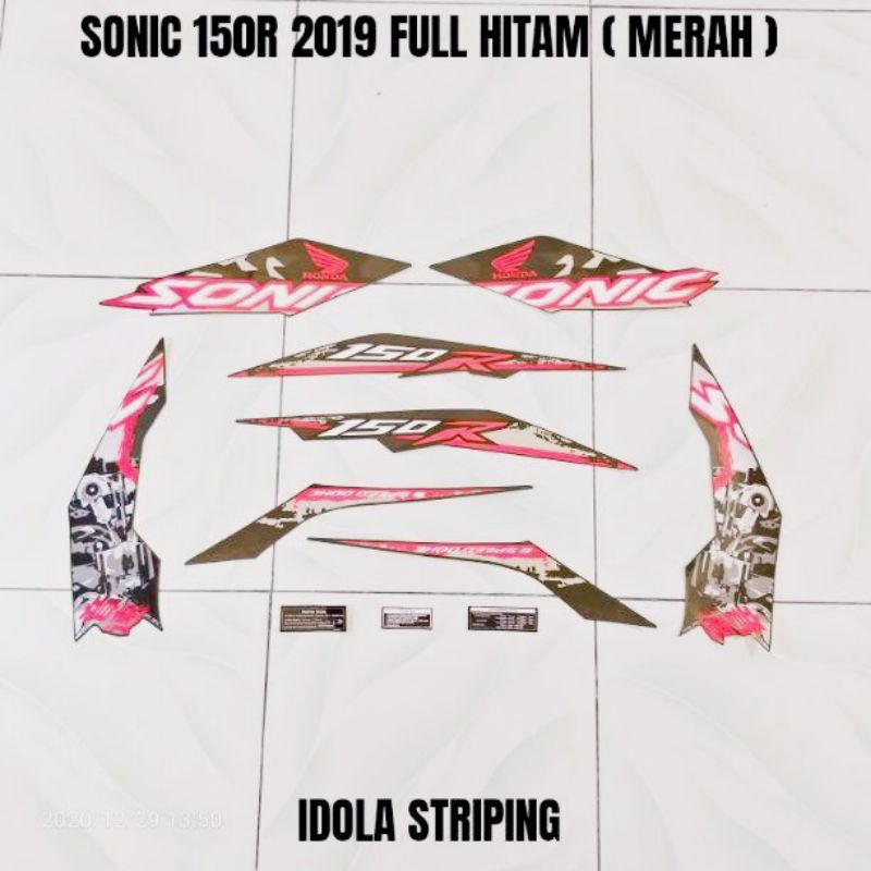 Jual Striping Sonic 150R 2019 Full Hitam ( Merah ) | Shopee Indonesia