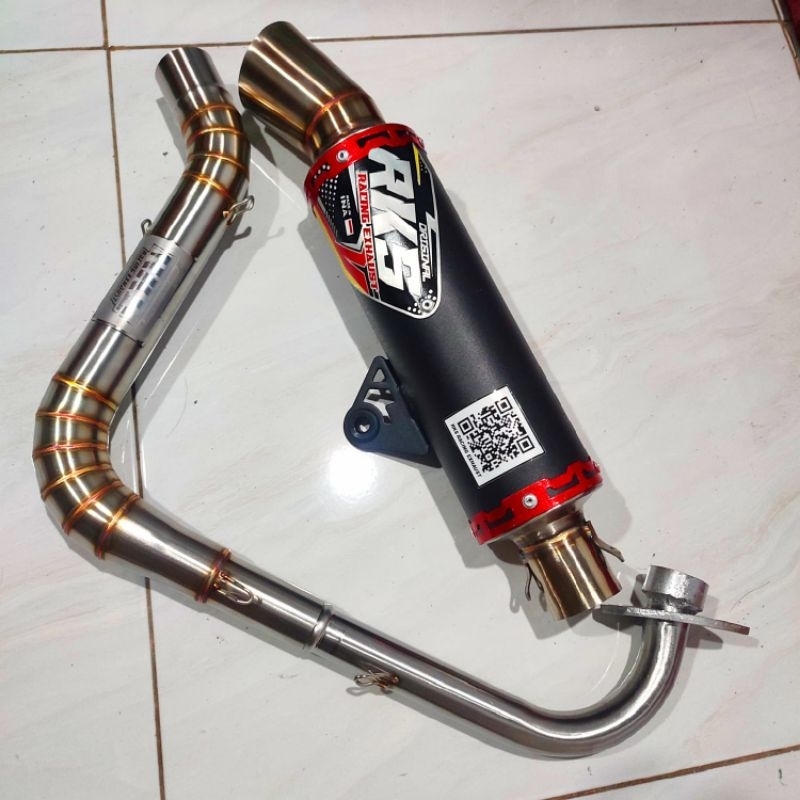 Jual knalpot samlong original RKS inlet 50mm coating hitam aerox 155 ...