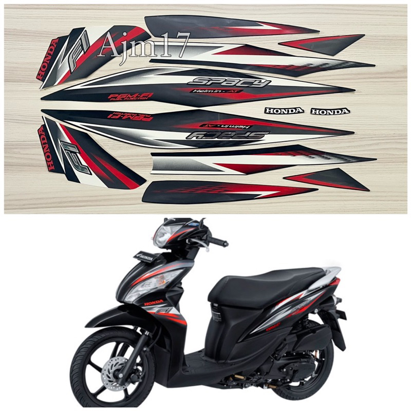 Jual STIKER STRIPING MOTOR SPACY FI 2016 HITAM EMPEROR BLACK | Shopee ...