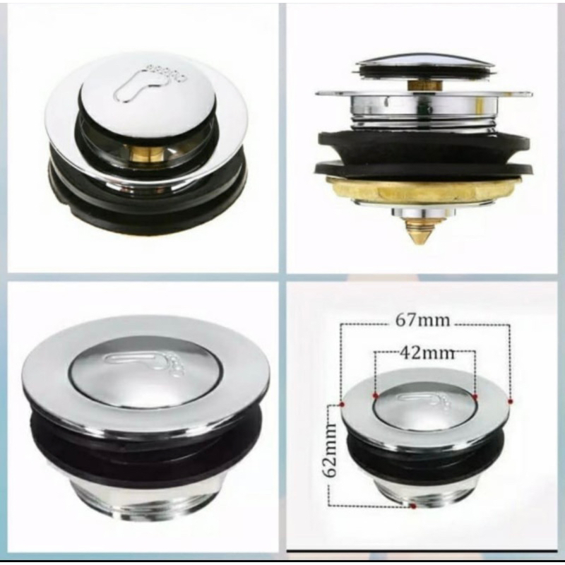 Jual AFUR AVUR BATHTUB BATHUB INJAK PUSH TEKAN POP UP SHOWER TRAU DRAIN ...