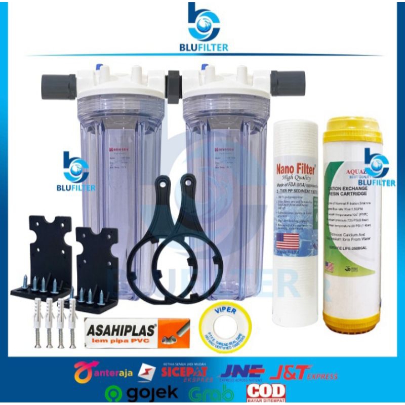Jual PAKET FILTER AIR 2 TAHAP AIR BERKERAK, KAPUR, BAU , KOTOR, MINYAK , HOUSING NANOTEC + SPUN ...