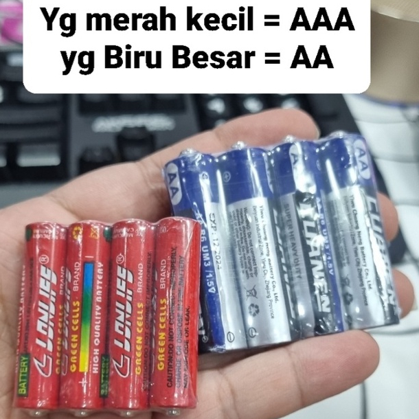 Jual Batu Batt AA=Besar/AAA=Kecil Brand Green 1.5V 1.5 V Lion Litium ...