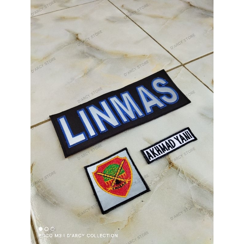 Jual Logo LINMAS Buat Rompi/Sudah Pakai Perekat + Gratis Nama (Costum ...