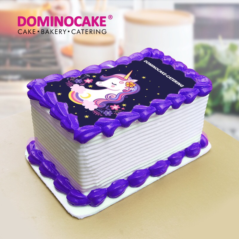 Jual Dominocake | Kue Ultah Mini photo Cake Unicorn | Shopee Indonesia