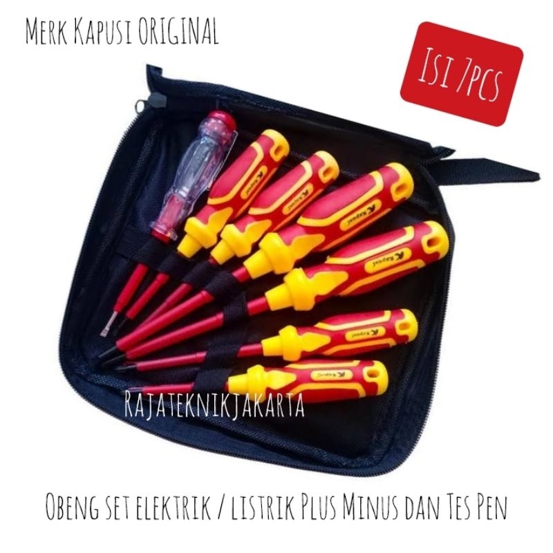 Jual Obeng Set Elektrik / Listrik Plus + Minus - dan Tes Pen Electric ...