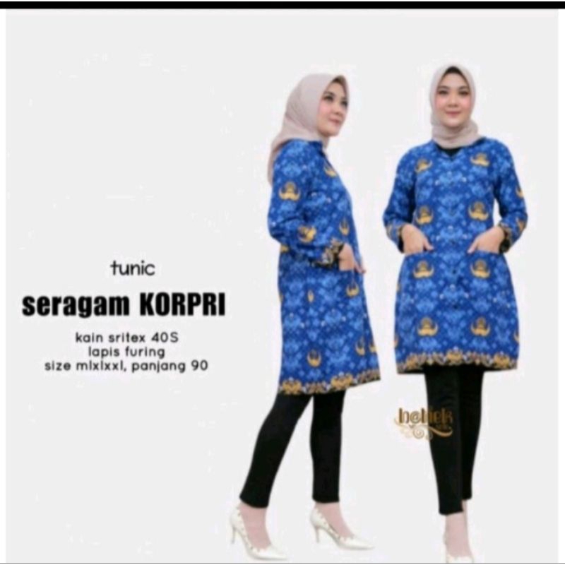 Jual Seragam Tunik Korpri Terbaru 2022 ASN Wanita Bisa Reques Size Jumbo | Shopee Indonesia