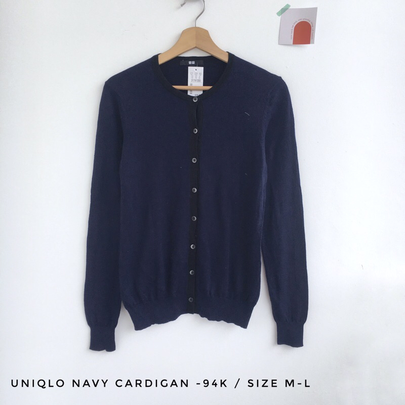 Jual UNIQLO NAVY CARDIGAN | Shopee Indonesia