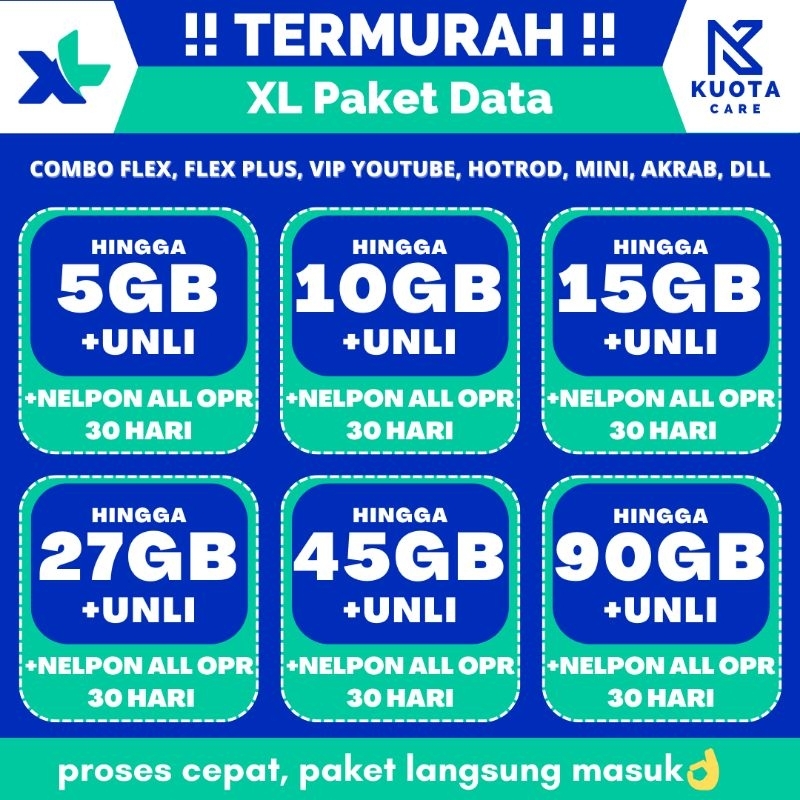 Jual Inject XL Paket Data / Kuota Internet Xtra Combo Flex Promo Murah | Shopee Indonesia