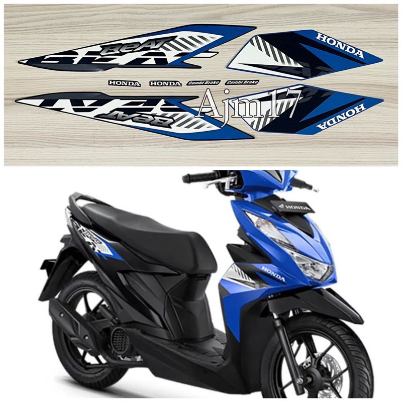 Jual STIKER STRIPING MOTOR BEAT 2023 CBS BIRU TECHNO BLUE BLACK ...