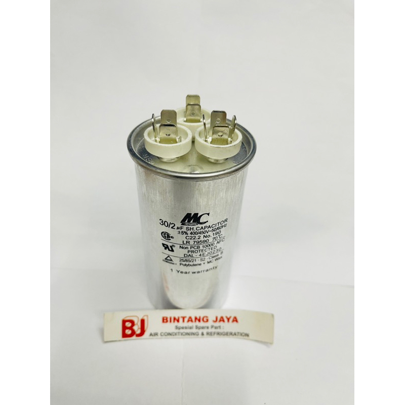 Jual Capasitor ac 30+2 uf mikro MC kapasitor ac 3kaki LG panasonic | Shopee Indonesia