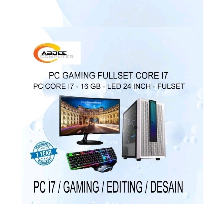 Jual PC GAMING FULLSET CORE I7 RAM 16 GB SSD 256 GB HDD 2 TERA VGA 4 GB GTX DDR5 LED 24 INCH ...