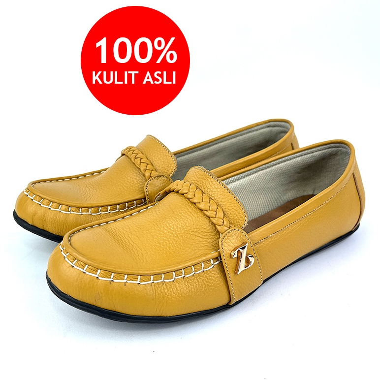 Jual Sepatu Kulit Wanita ZHR / Flat Shoes ZHR Bahan Kulit Sapi Asli ...