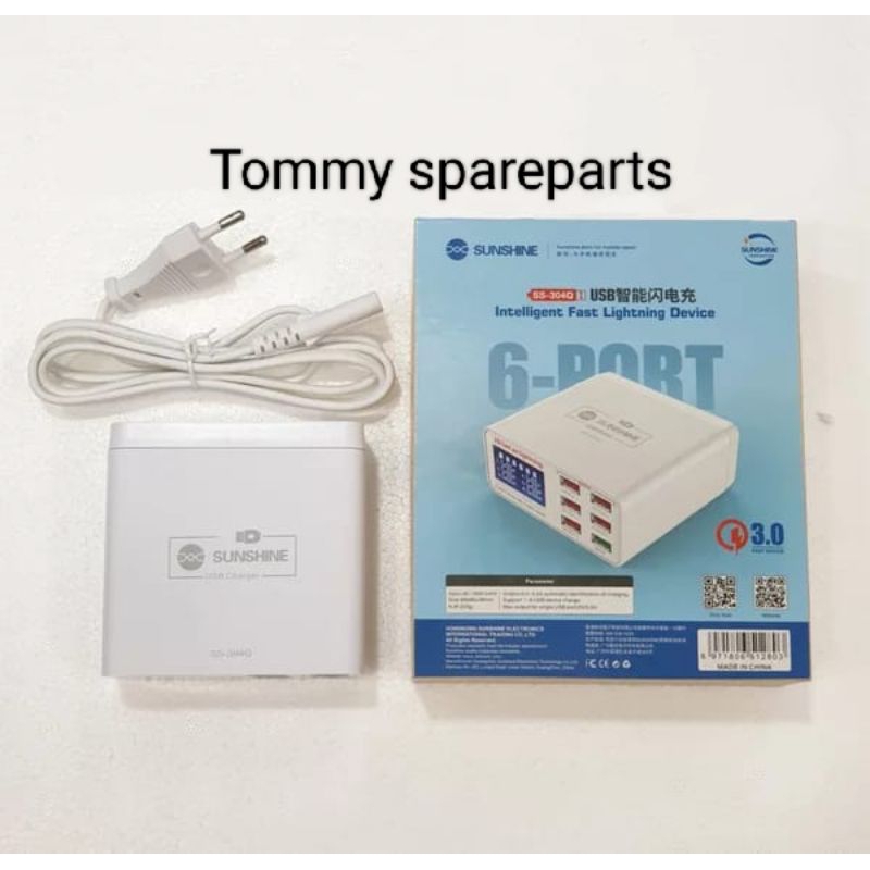 Jual USB ADAPTOR CHARGER SUNSHINE SS-304Q 6 PORT USB QC3.0 FAST ...