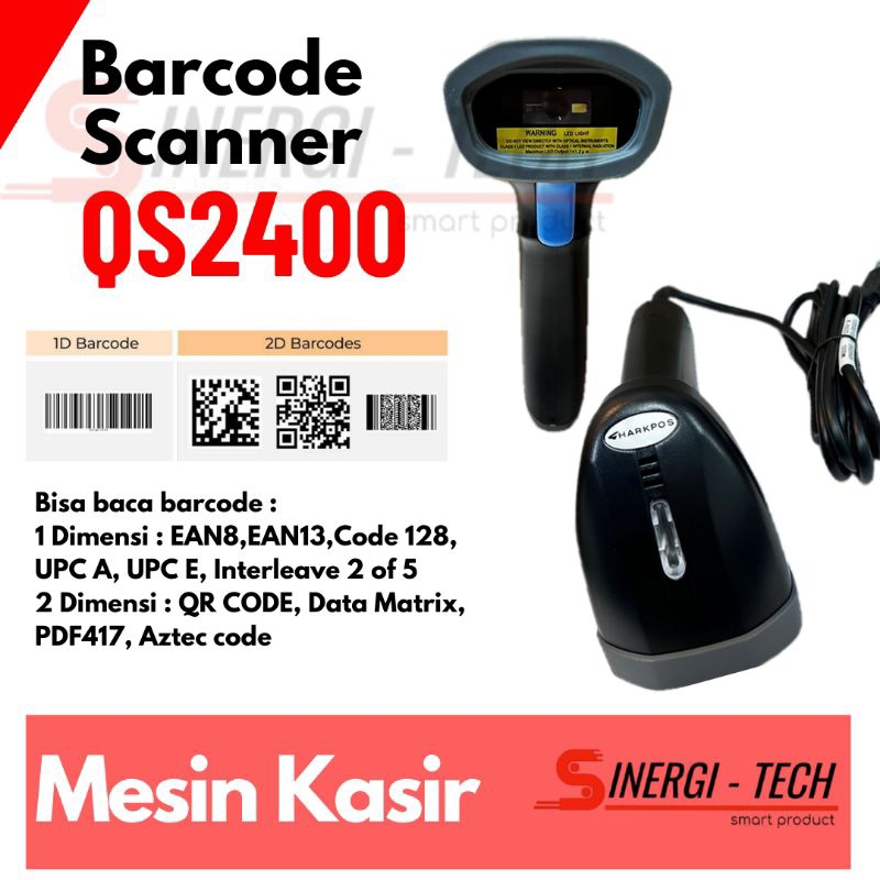Jual BARCODE SCANNER 2D USB QS2400 TANPA STAND SCAN QRCODE PD147 BISA ...
