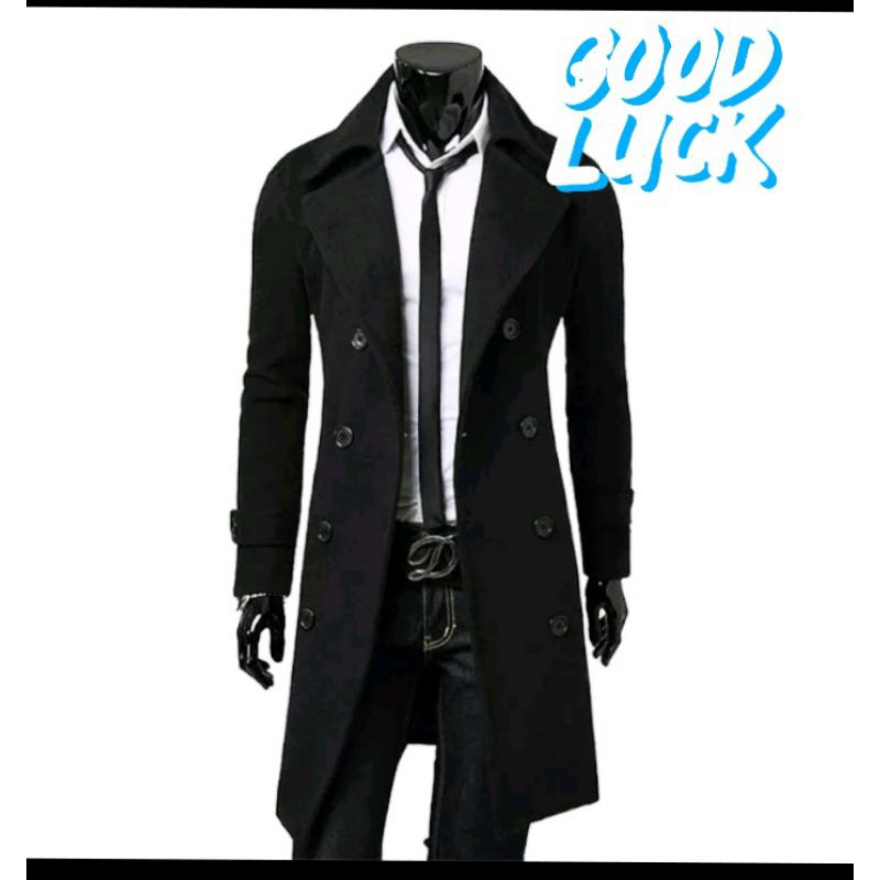 Jual coat pria tebal winter jas panjang 100 cm | Shopee Indonesia
