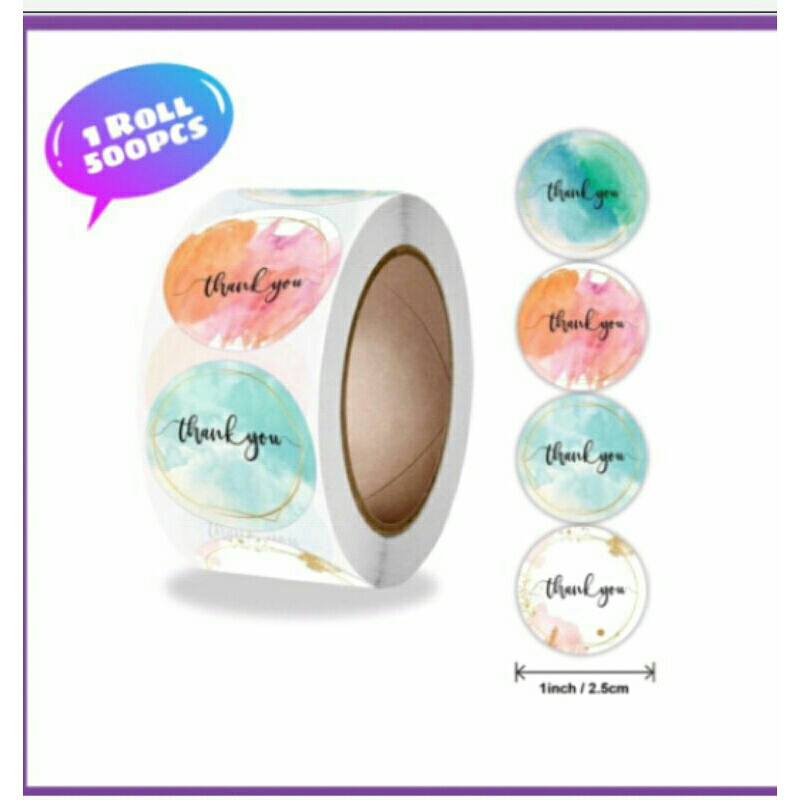Jual sticker roll thank you makanan minuman dll | Shopee Indonesia