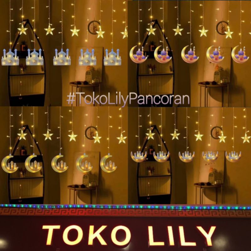 Jual Lampu Tirai Idul Fitri / Lampu Lebaran Tirai Muslim / Lampu Hiasan ...