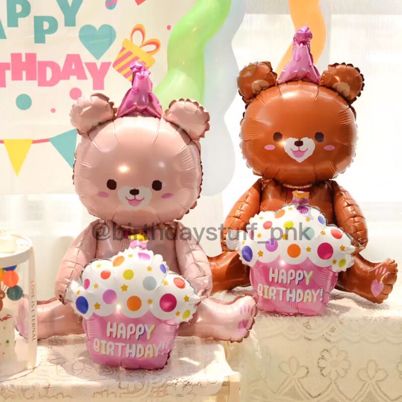 Jual Balon Foil Teddy Bear 4D / Balon Foil Karakter lucu / Balon Foil ...