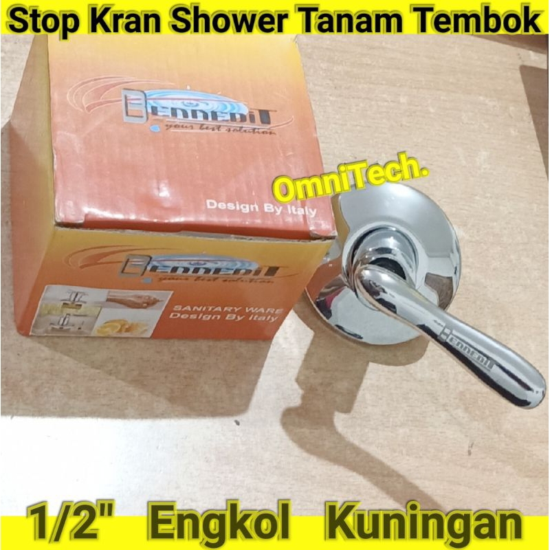 Jual Stop Kran Keran Shower Mandi Tanam Tembok Dinding 1/2" Kuningan ...