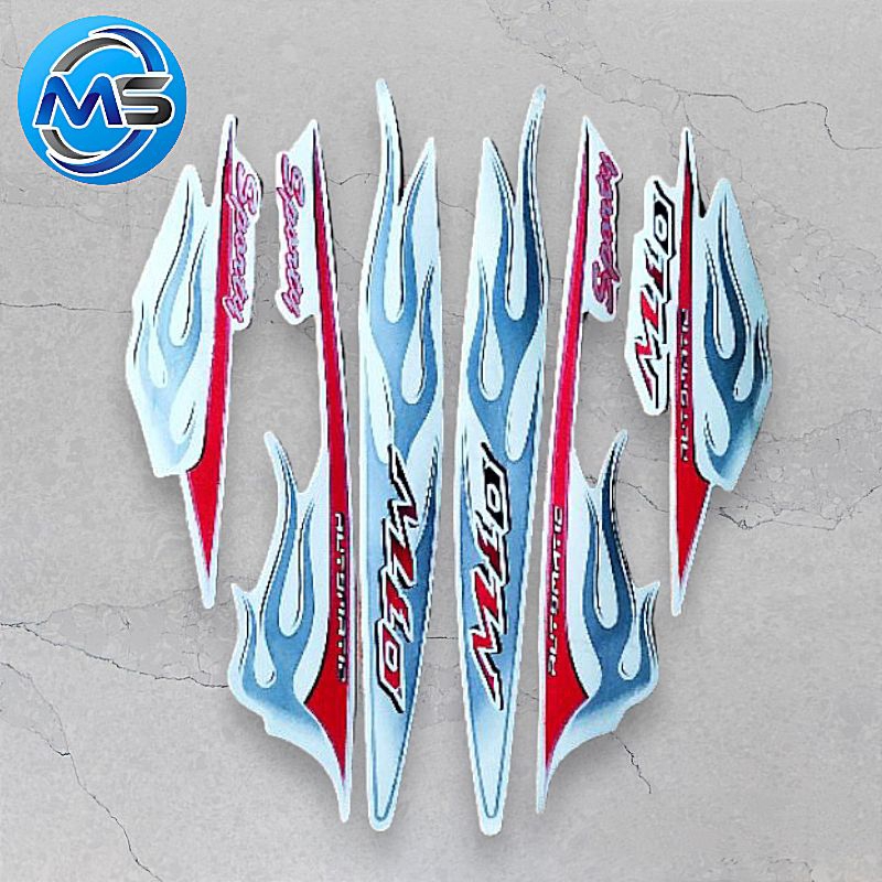 Jual Stiker Striping Motor Mio Sporty Api 2006 Putih Sticker Lis Body ...