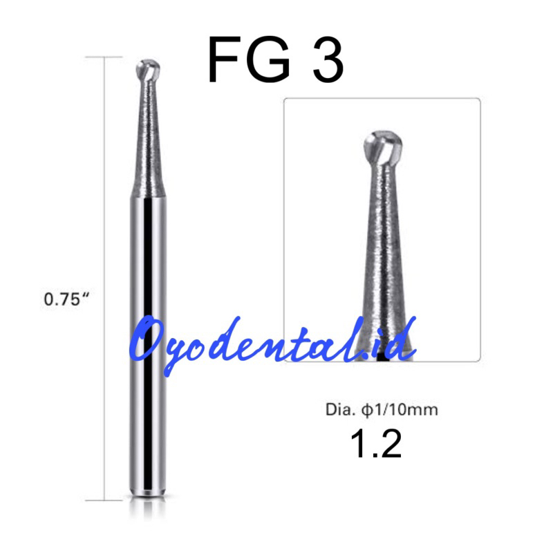 Jual Dental Bur Carbide Tungsten FG1 FG2 FG3 FG4 FG5 / Bur Tulang Metal ...