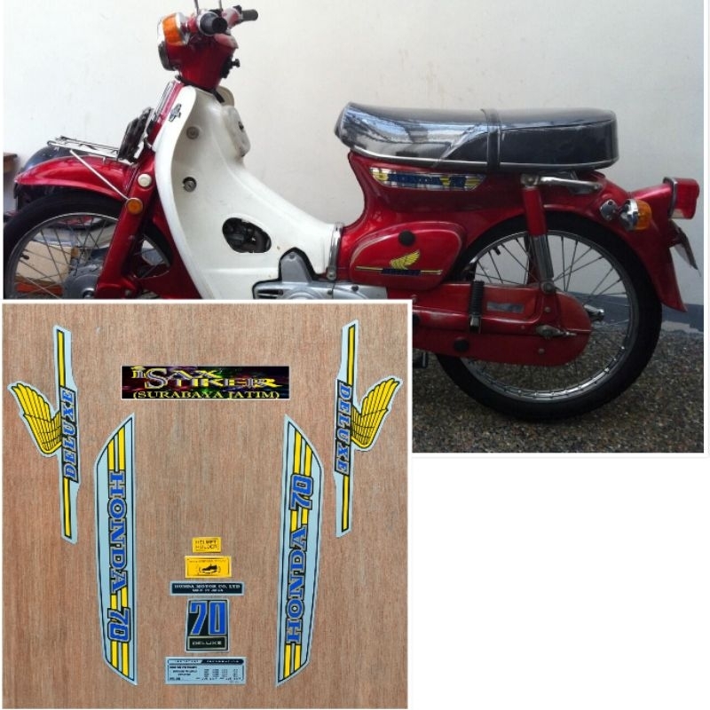 Jual Striping original Honda 70 C70 deluxe kuning biru hijau | Shopee ...