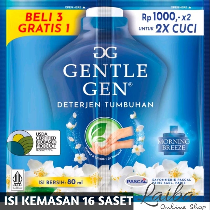 Jual gentlegen Twinpack isi 16 Saset , sabun cuci baju | Shopee Indonesia