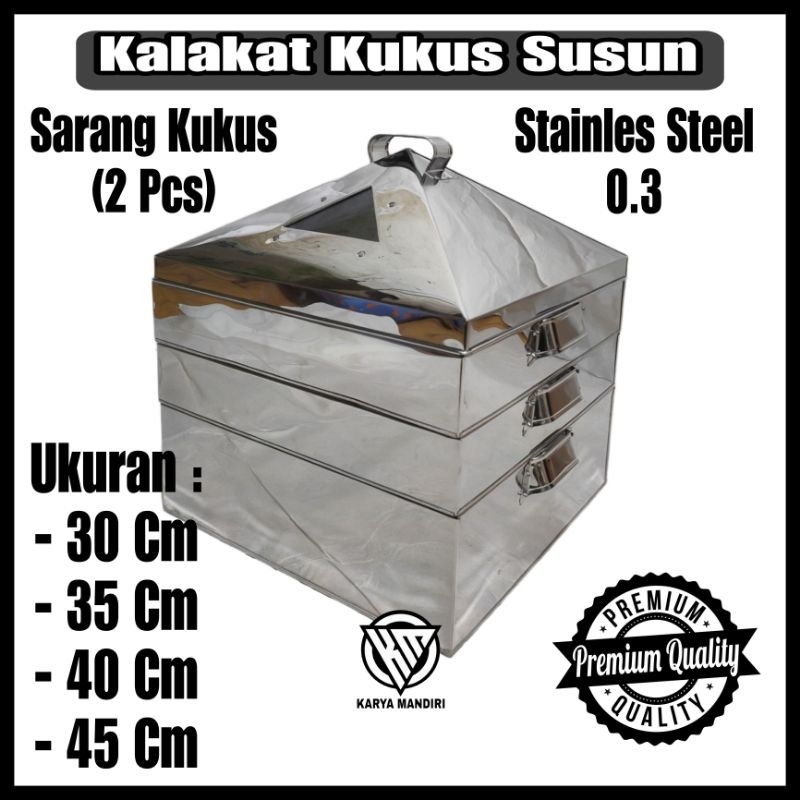 Jual Klakat Kukusan Susun 3 Stainless Steel Ukuran 30, 35, 40, 45 ...