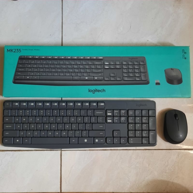 Jual Keyboard & Mouse Wireless Logitech MK235 Second | Shopee Indonesia