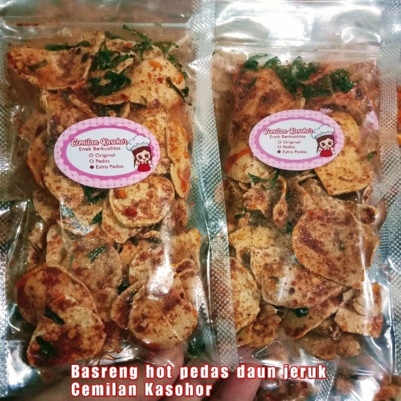 Jual basreng pedas hot rempah daun jeruk basreng bulat/stik(bulat ...