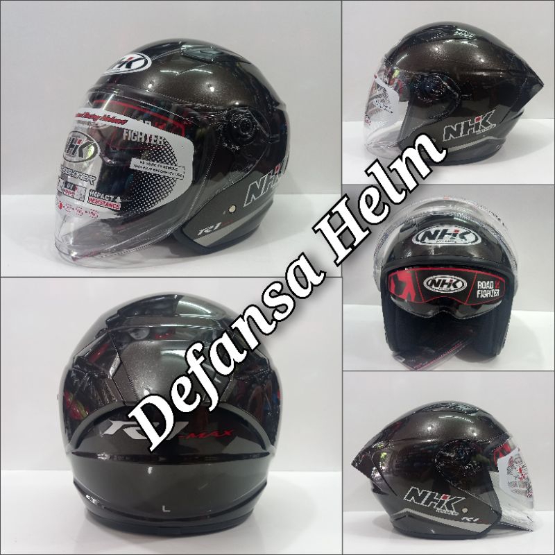 Jual HELM HALF FACE NHK R1 MAX SOLID DOUBLE VISOR & NHK R1 ELITE SINGLE ...