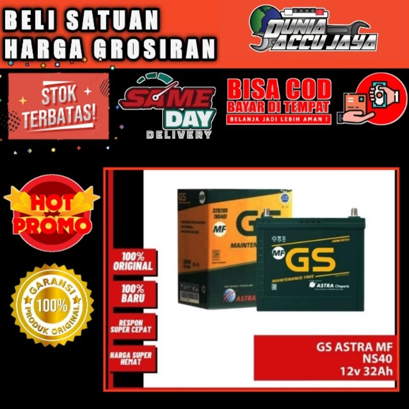 Jual aki mobil GS MF ORI ASTRA ns40 32B20R 32ah Avanza rush veloz xenia terios Espass Feroza ...