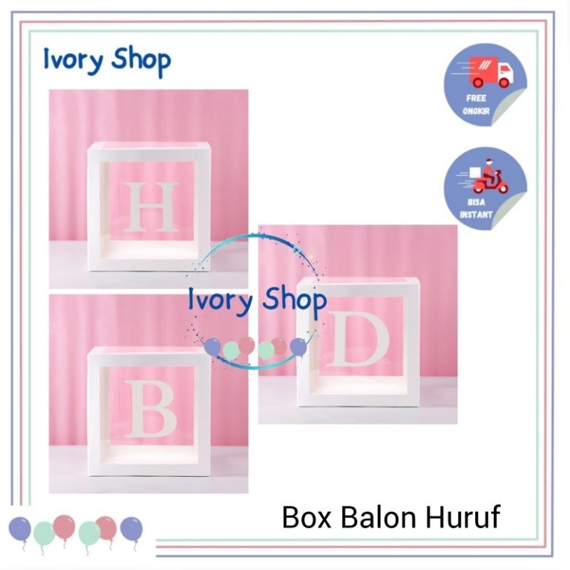 Jual Box Balon Huruf Mika Transparant Satuan DIY Abjad Balloon Boxes 1 ...