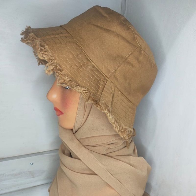Jual HIJAB PASMINA BUCKET RAWIS / BUCKET HAT PASMINA / PASHMINA TOPI ...