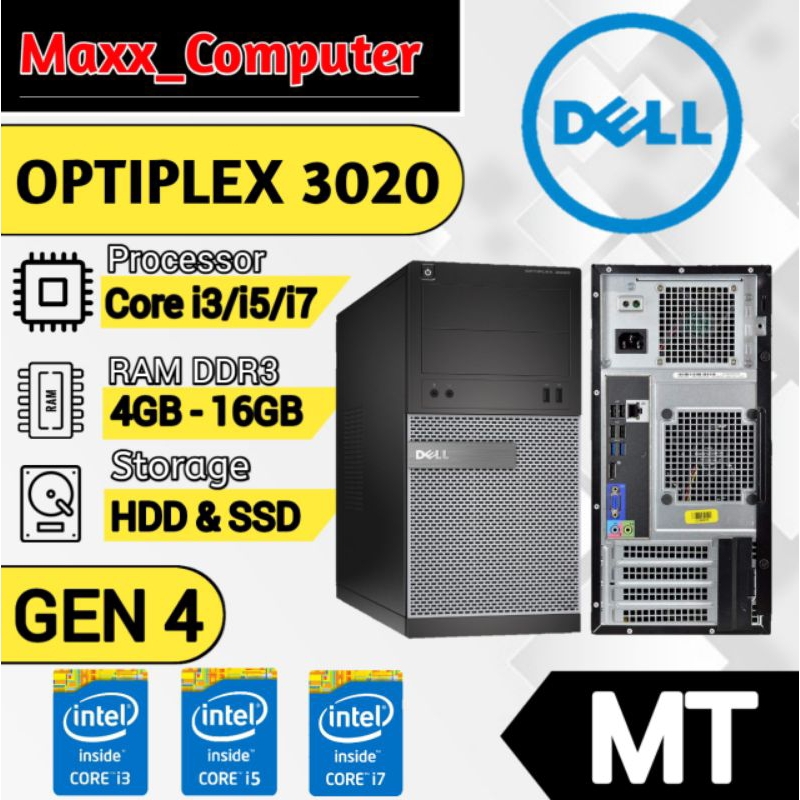 Jual PC Dell Optiplex 3020 Core i5 gen 4 Soket 1150 PC Mini Tower | Shopee Indonesia
