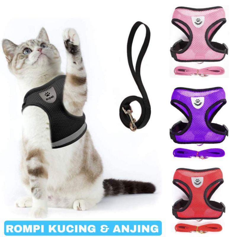 Jual Tali Harness Kucing Anjing Tali Anjing Harness Cat Rompi Kucing ...