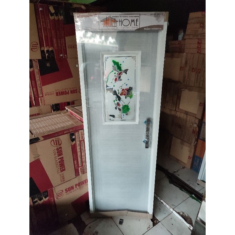 Jual PINTU PVC LONG MINIMALIS KACA / 70x200 Request buka kanan / kiri ...