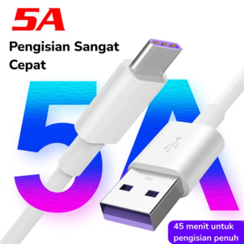 Jual Kabel USB-A ke USB-C Fast Charging Tipe C 5A | Shopee Indonesia
