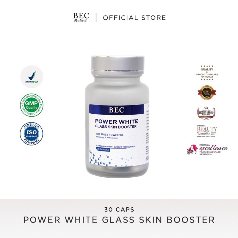 Jual POWER WHITE GLASS SKIN BOOSTER (SUPLEMEN WHITENING) | Shopee Indonesia