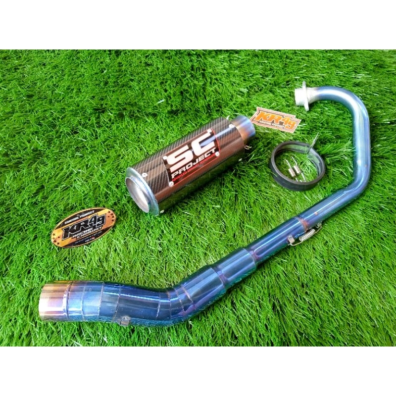Jual KNALPOT RACING SC PROJECT KARBON UJUNG BLUE VIXION R15 CBR BYSON ...
