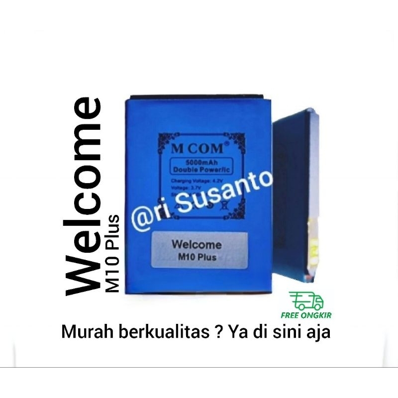 Jual Baterai MCOM for Welcome M10 Plus Double Power 5000mAh batere batre batrai battery | Shopee ...