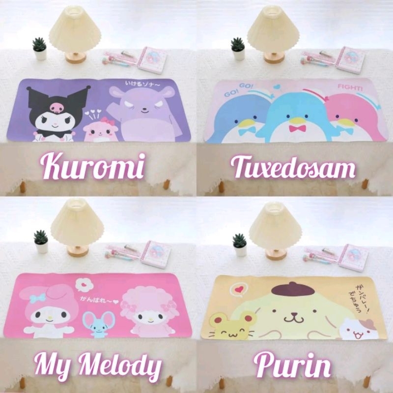 Jual alas meja panjang ,alas keyboard cinnamoroll kitty twinstar kuromi ...