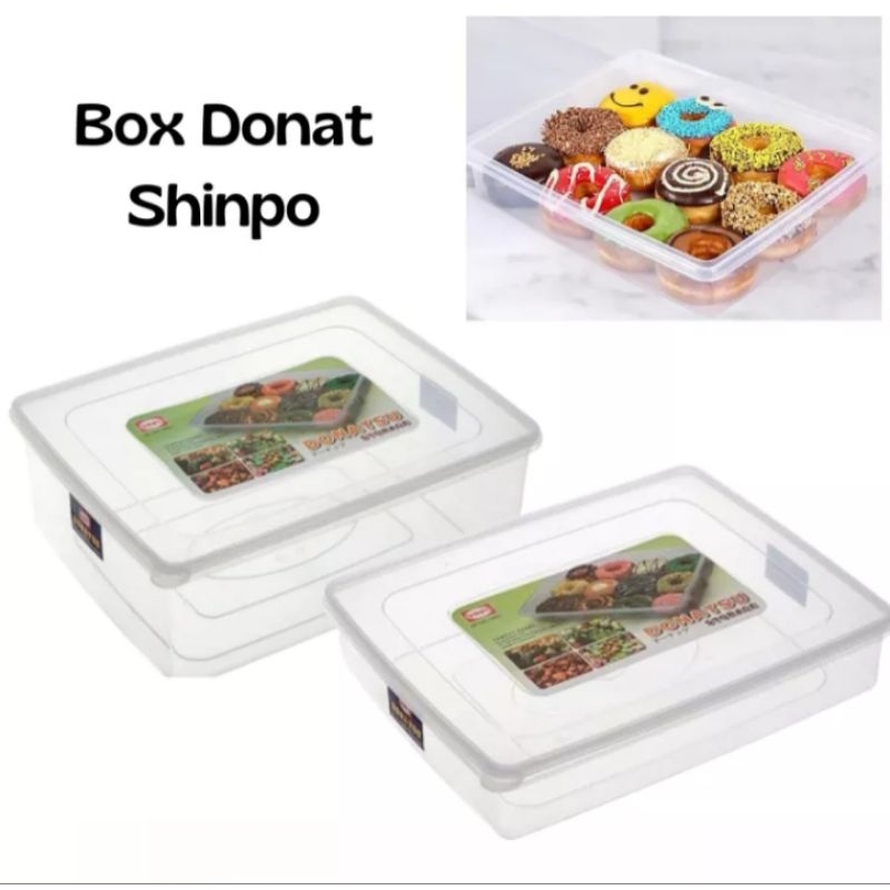 Jual Tempat Kotak Box Kue Donat Shinpo Donatsu Makanan Salware Plastik ...