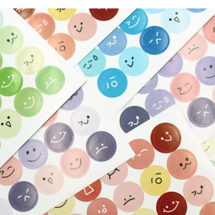 Jual smiley Face Sticker Emoji Jurnal Diary Scrapbook Stiker Dot warna ...